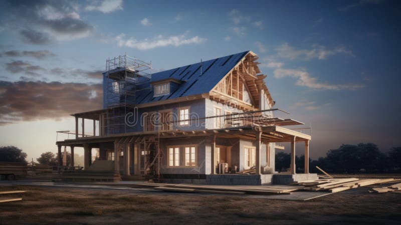 House Construction Building Process, Stock Photo - Image of equipment ...