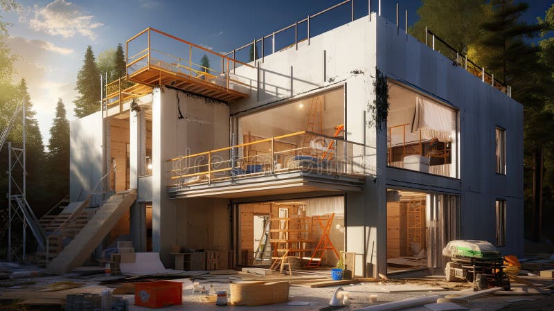 House Construction Building Process, Stock Photo - Image of concrete ...