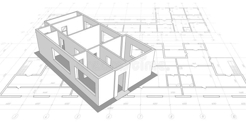 House Construction Concept.Architectural Plan,technical Project ...