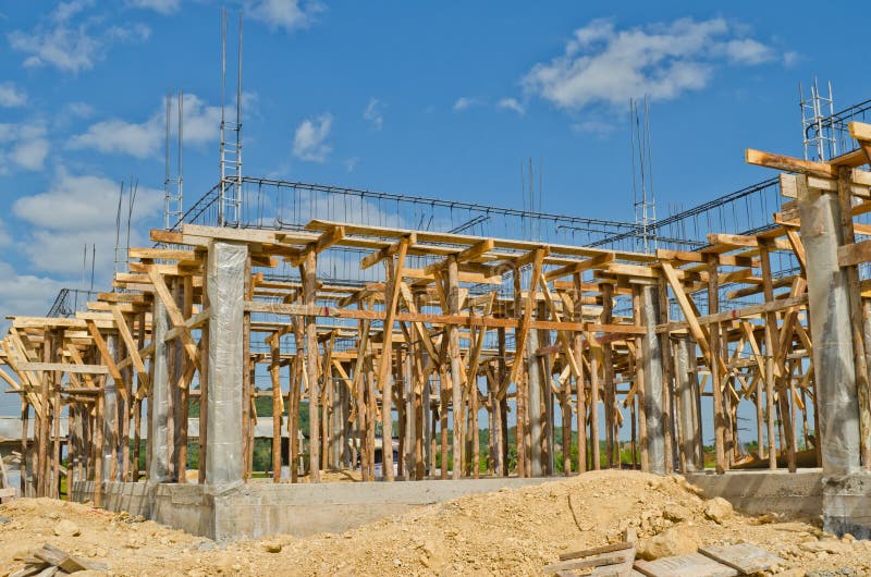 House Construction in Development Stock Image - Image of iron, home ...