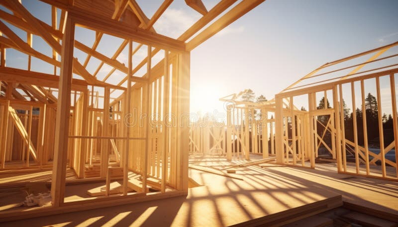 House Construction Framing Gradating Stock Illustration - Illustration of stairs, construction ...