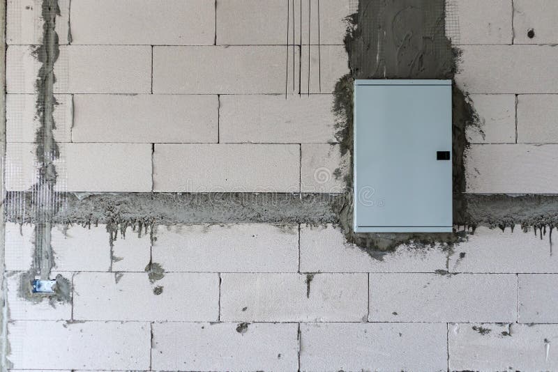 House Construction Interior with Electric Box Stock Photo - Image of ...