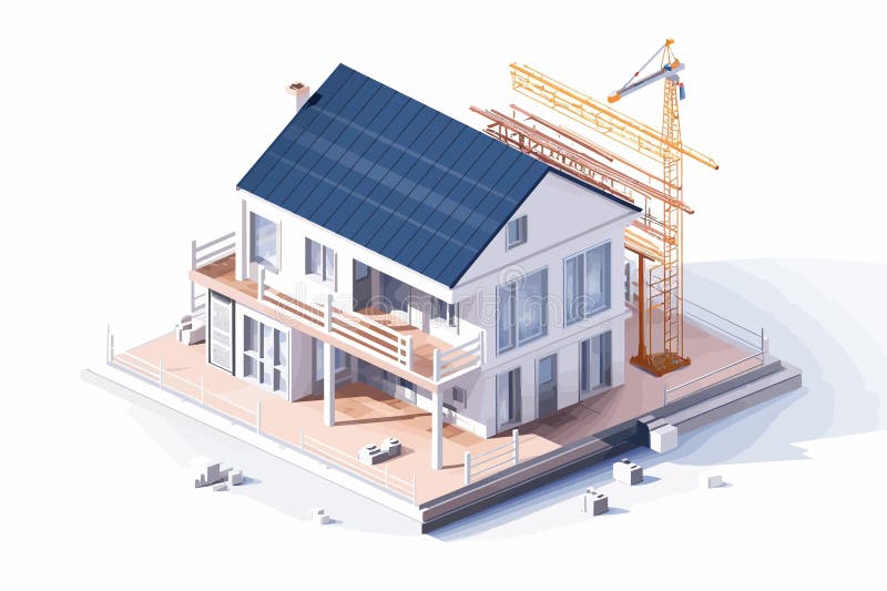 House Construction Vector Isolated on White Illustration Stock Vector ...