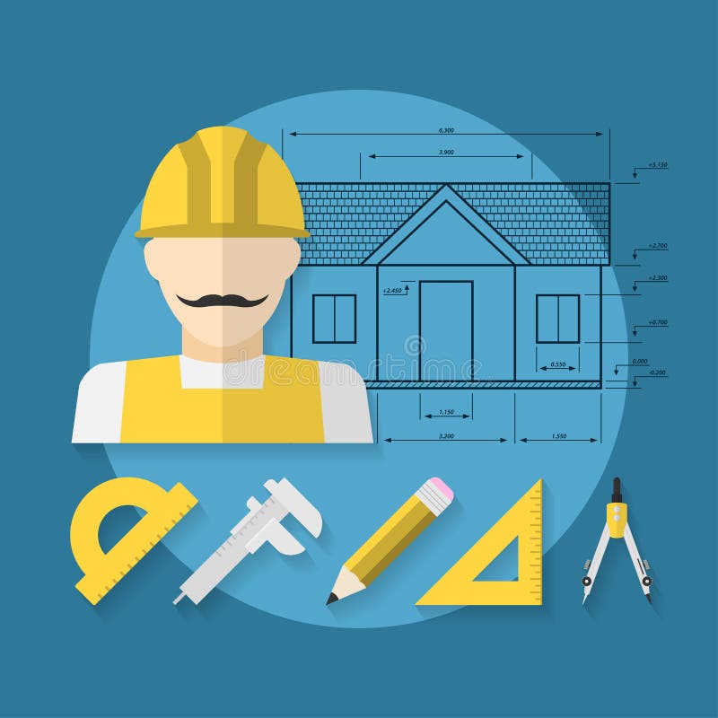 House construction stock vector. Illustration of architecture - 55786669