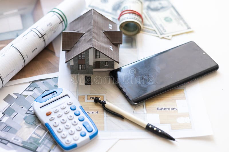 House Construction Plan Concept. Tools for Building Work. Architectural ...