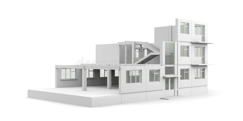 House construction process stock illustration. Illustration of office ...