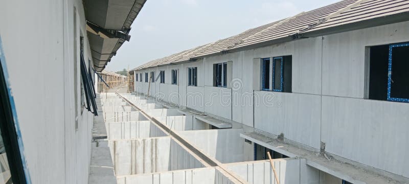 House Construction Project Area in the New City Stock Image - Image of ...