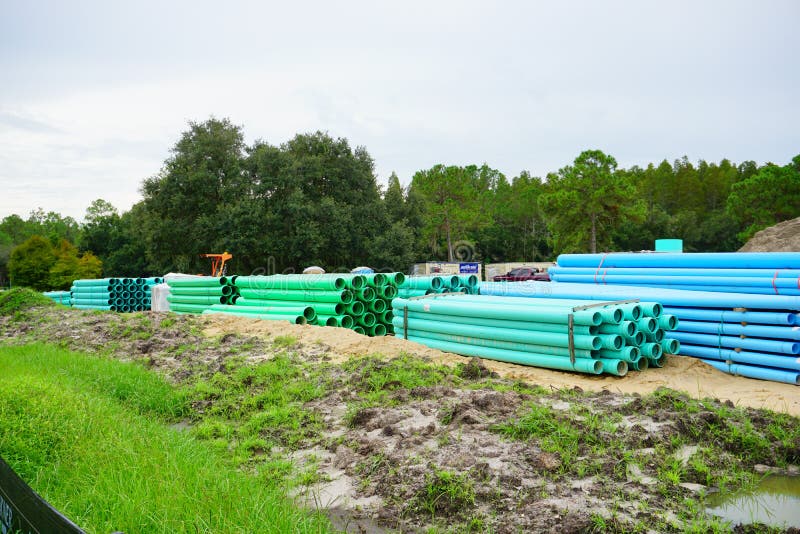 A house construction site editorial stock photo. Image of landscape ...