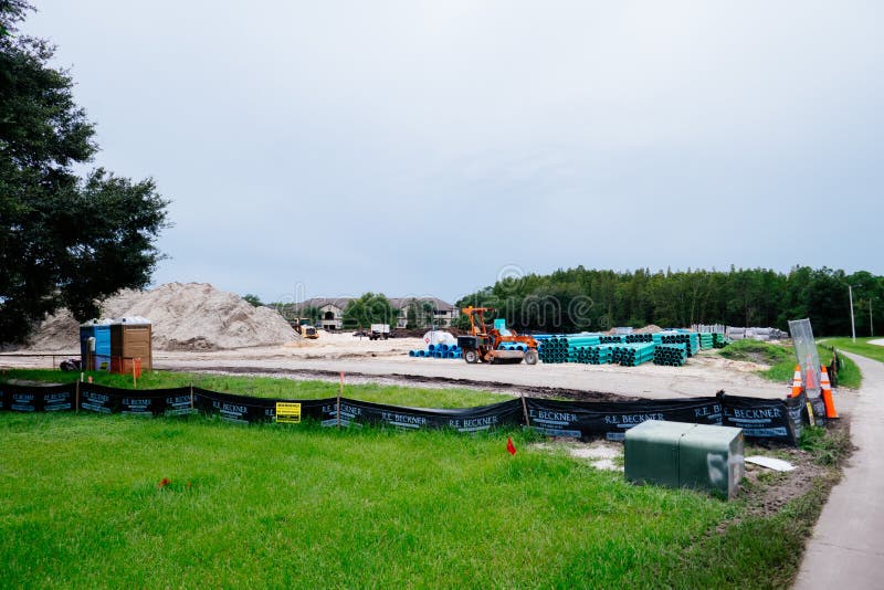 A house construction site editorial photography. Image of business ...