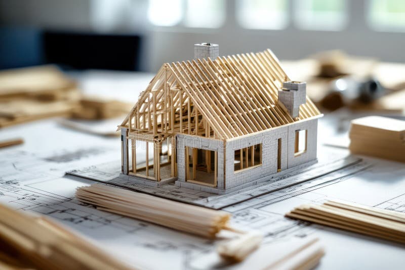 House Construction Site with Visible Materials and Structure Stock ...