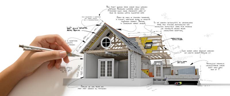 House Construction Technical Details Stock Image - Image of cross ...