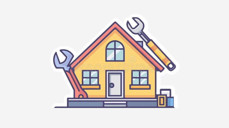House Construction Tools Icon with Screwdriver for Building Projects ...