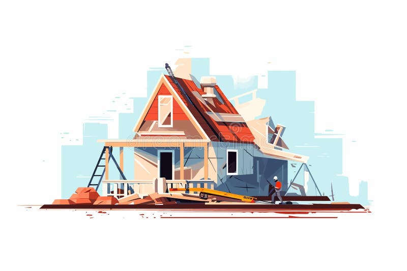 House Construction Vector Flat Minimalistic Isolated Illustration Stock Vector - Illustration of ...
