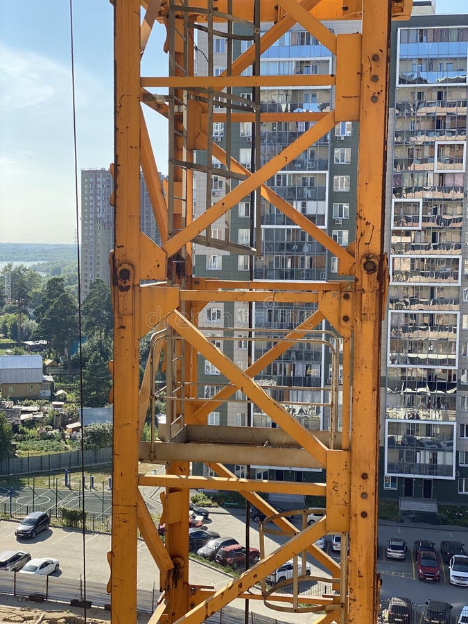 House Construction View from the 10th Floor Construction Crane ...