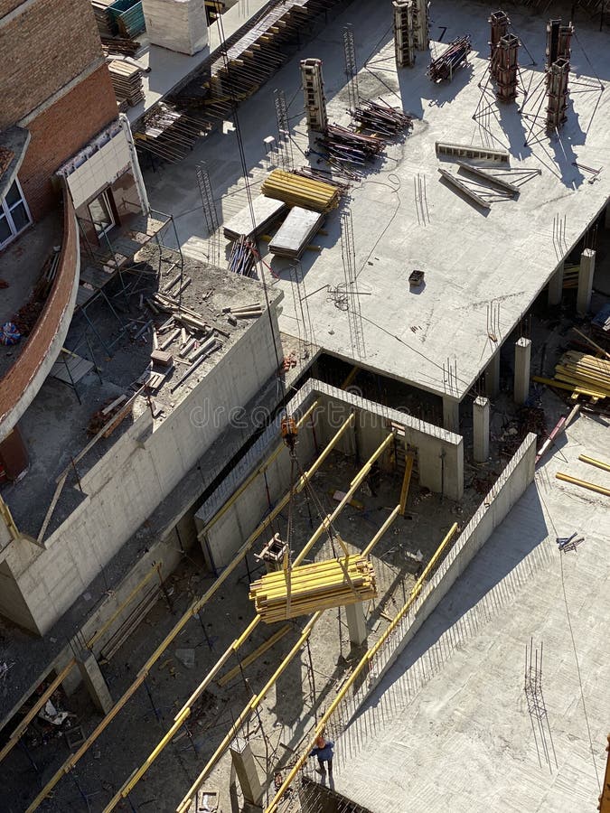 House Construction View from the 10th Floor Construction Crane Editorial Stock Photo - Image of ...