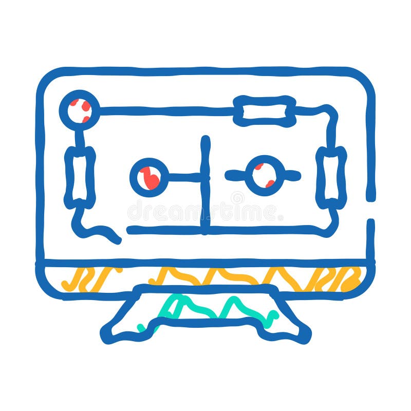 House Control, Smart Home Computer Screen Icon Doodle Illustration ...