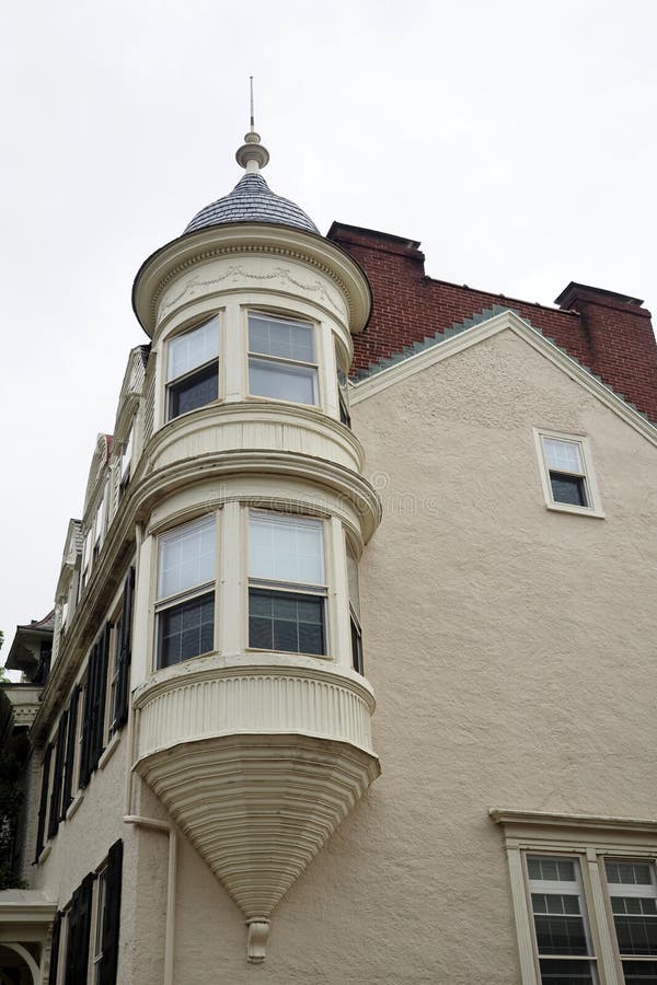 This Old House Has Some Unusual Design Features. Stock Photo - Image of ...