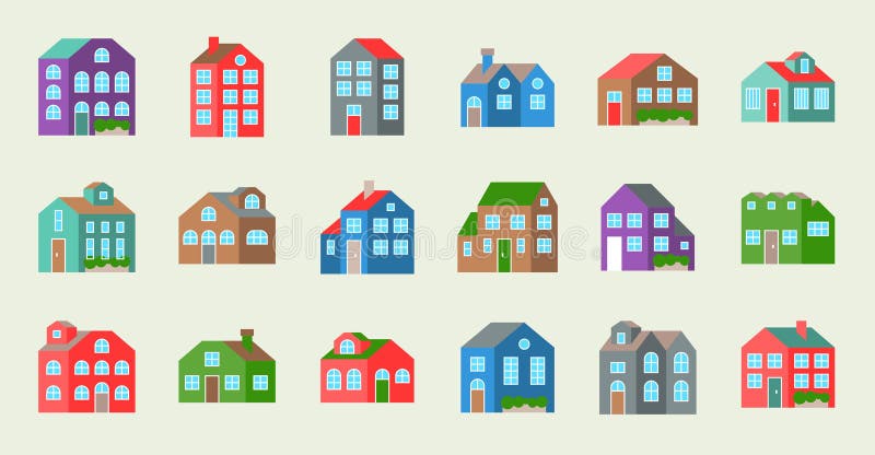 House or Cottage Icon,flat Design Vector Stock Vector - Illustration of ...