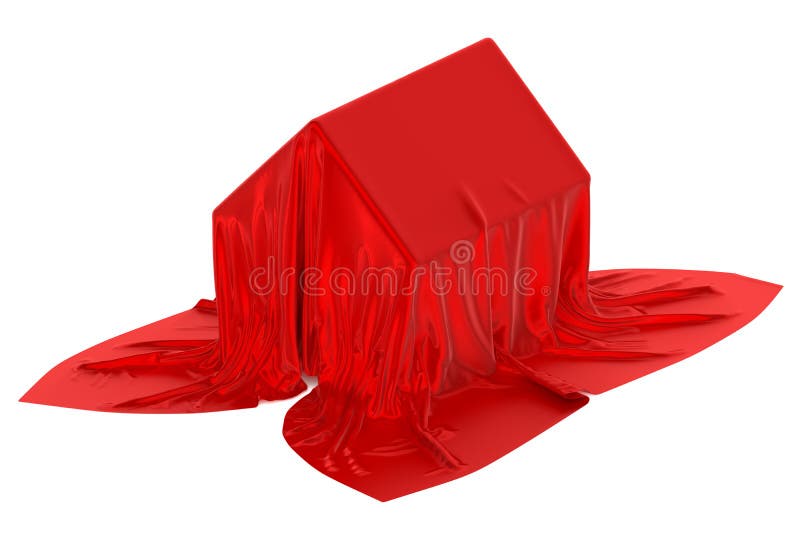 House covered red fabric stock illustration. Illustration of secrecy ...
