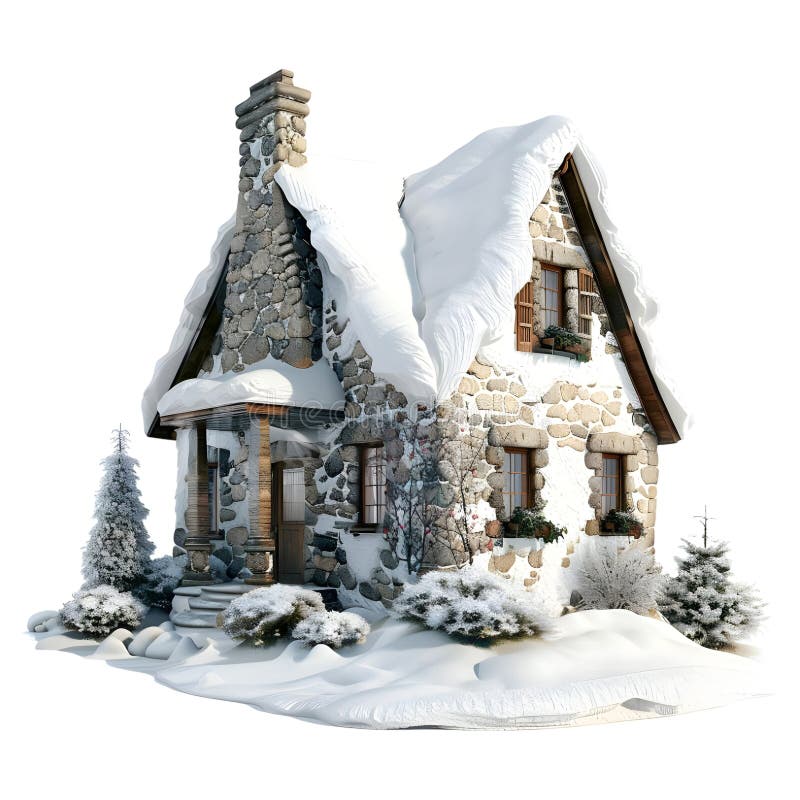 House Covered with Snow on Transparent Background - Ai Generated Stock ...