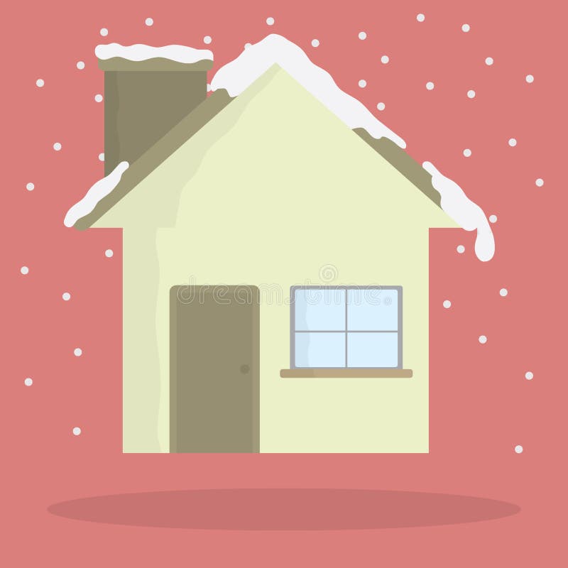 House Covered with Snow. Vector Illustration Decorative Design Stock ...