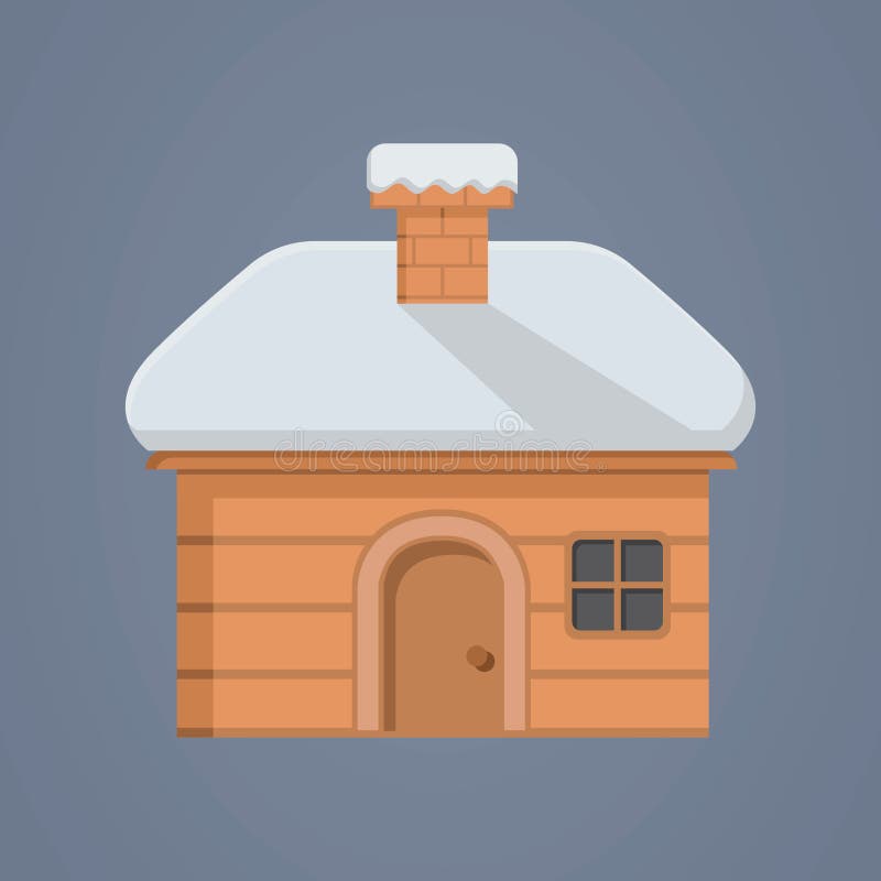 House Covered with Snow. Vector Illustration Decorative Design Stock ...