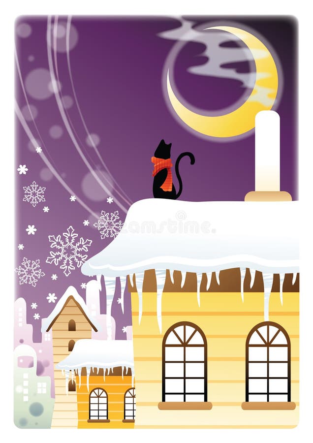 House Covered with Snow. Vector Illustration Decorative Design Stock ...
