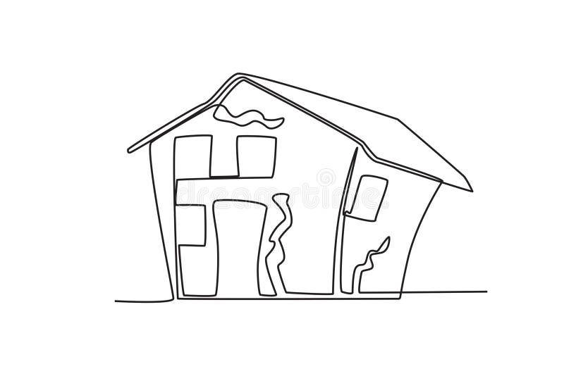 Earthquake One Line Drawing Stock Illustrations – 73 Earthquake One ...