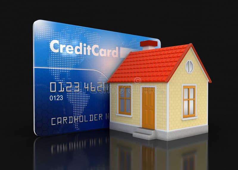 House and Credit Card (clipping Path Included) Stock Illustration ...