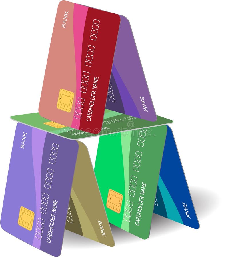 House of credit cards stock vector. Illustration of equipment - 14615744