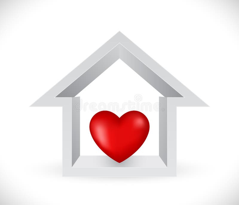 Heart in house logo icon stock vector. Illustration of holiday - 200684543