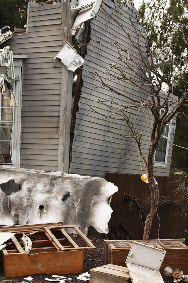 House damaged by disaster stock image. Image of break - 22160019