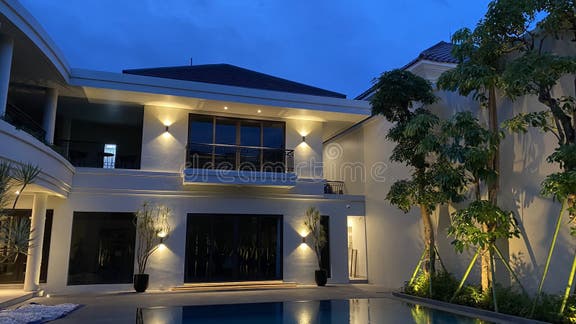 House at dawn stock photo. Image of house, courtyard - 325064178