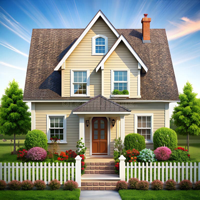 House on a day stock illustration. Illustration of suburban - 319883733