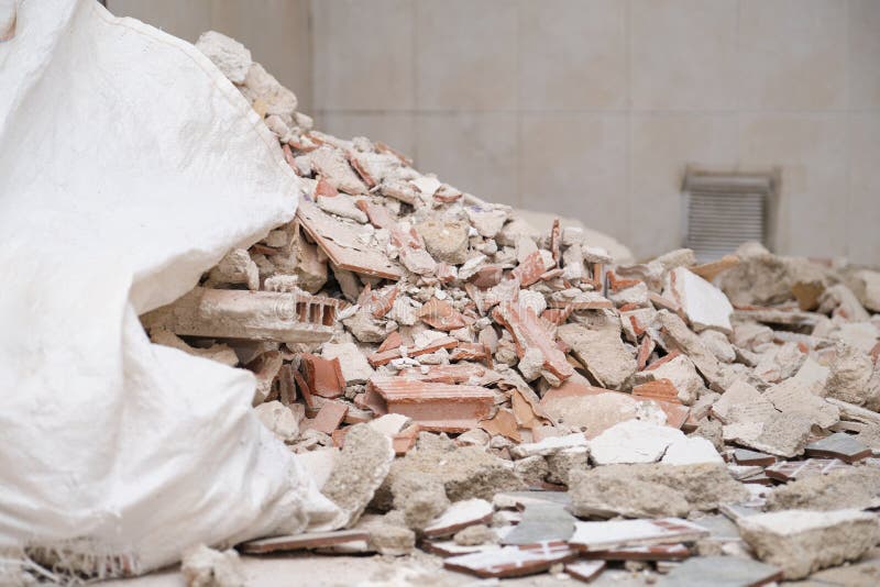 House Debris at a Construction Site Stock Image - Image of rubbish ...