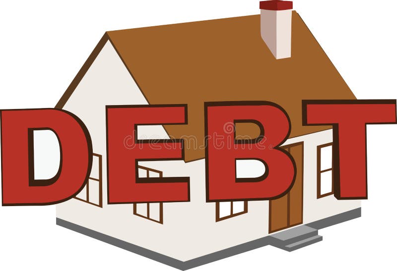 House with Debt Sign House with Debt Sign House with Debt Sign Stock ...