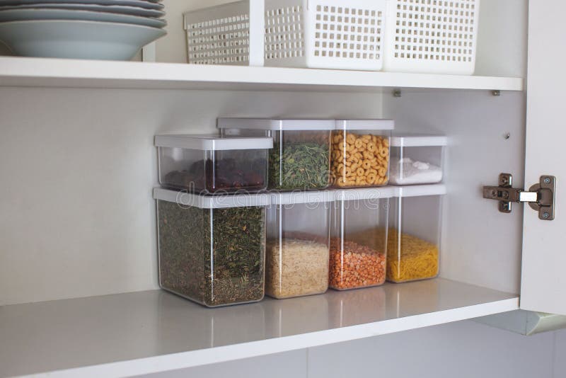 House Decor Ideas. Storage in the Kitchen. Home Organization Stock ...
