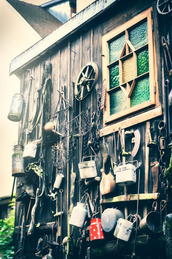 House Decoration in Grunge Style with Old Used Objects Stock Photo ...