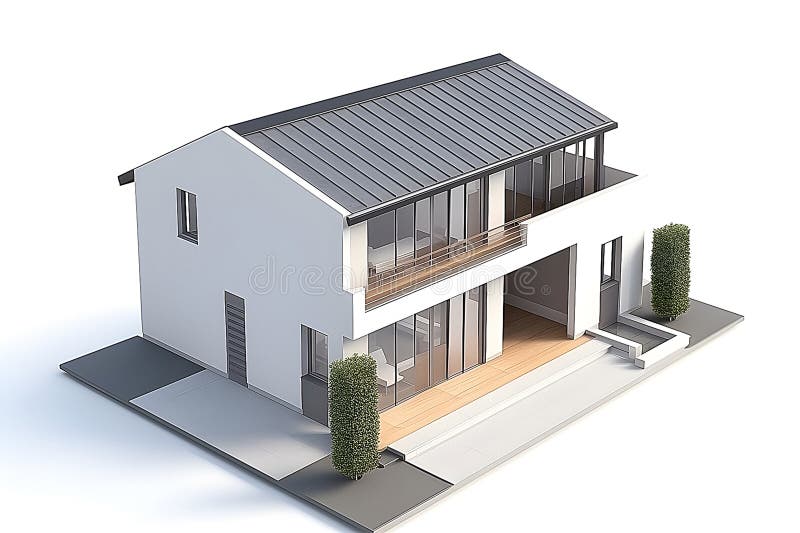 House, Design, Drawing, Architectural Plan 3D, Generative AI Stock ...