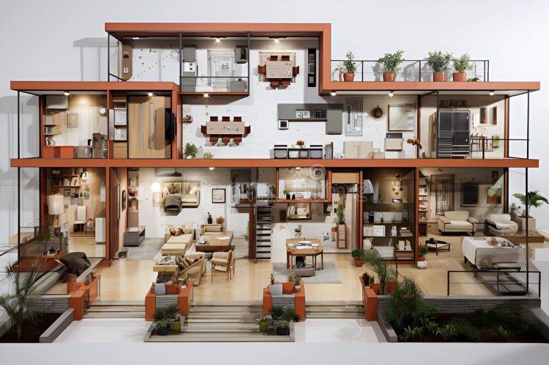 House, Design, Drawing, Architectural Plan 3D,technology Concept Stock ...