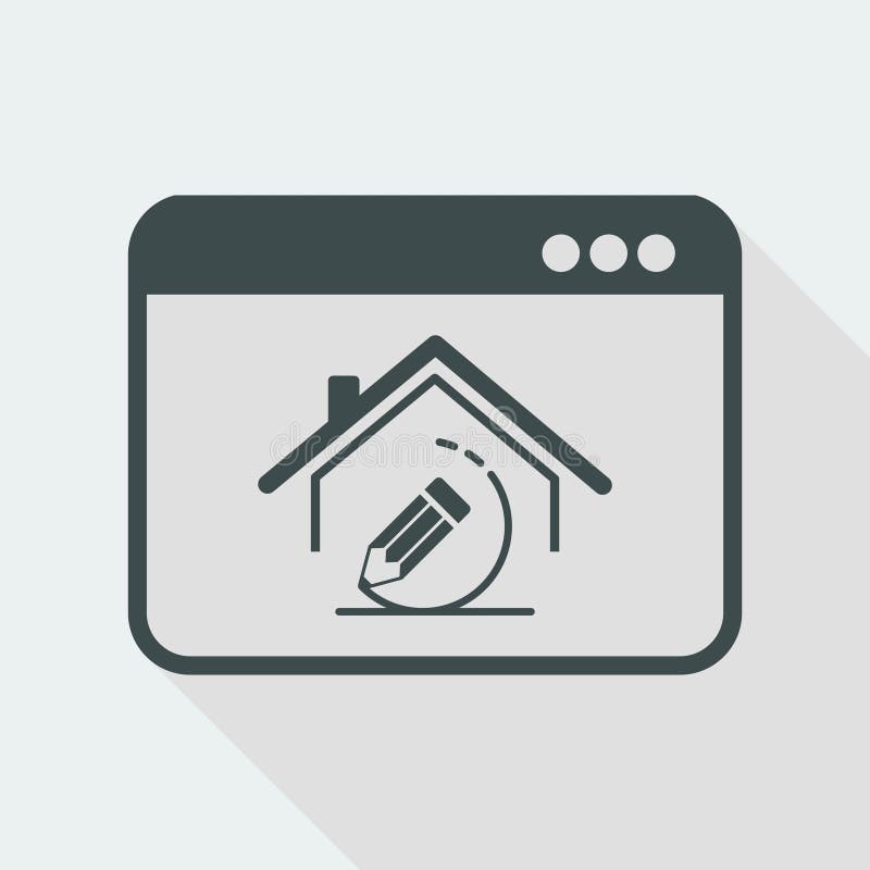 House Design Project - Vector Icon of Computer Application Stock Vector ...