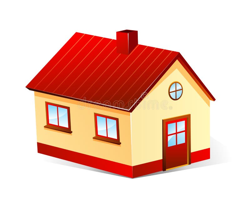 House Design on White Background Stock Vector - Illustration of cottage ...