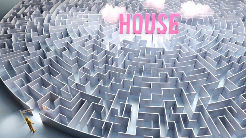 House and a Difficult Path To Reach it Stock Illustration ...