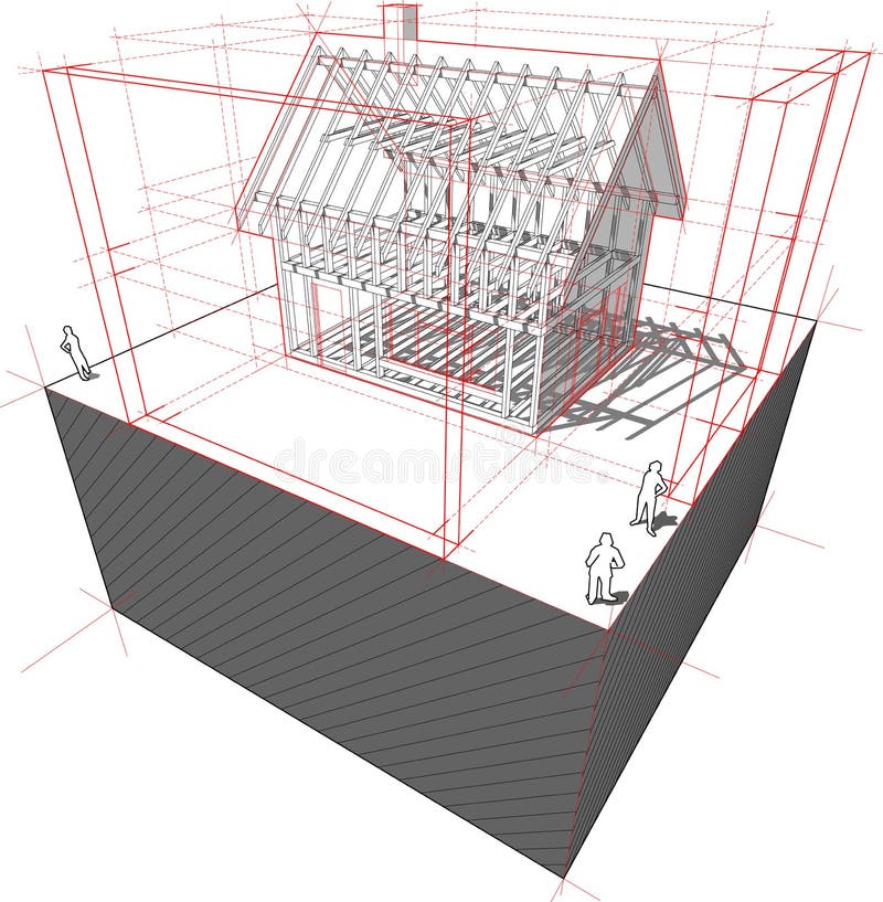 House with Dimensions Diagram Stock Vector - Illustration of dimension ...