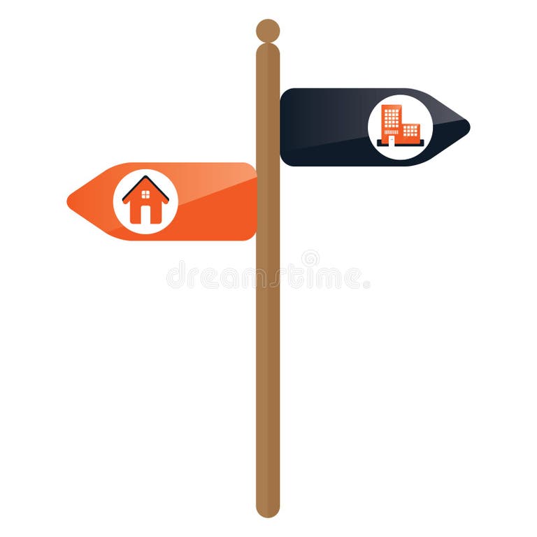 House Directions. Vector Illustration Decorative Design Stock Vector ...