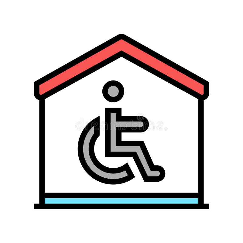 House for Disabled Color Icon Vector Illustration Stock Illustration ...