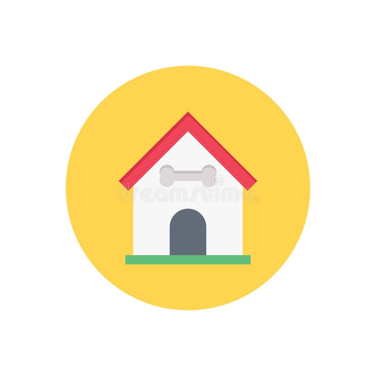 House Dog Vector Flat Colour Icon Stock Vector - Illustration of ...