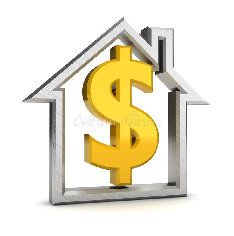 House with dollar stock illustration. Illustration of sign - 61330106