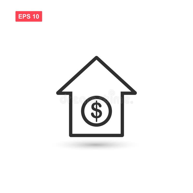 House with Dollar Icon Vector Design Isolated Stock Vector ...