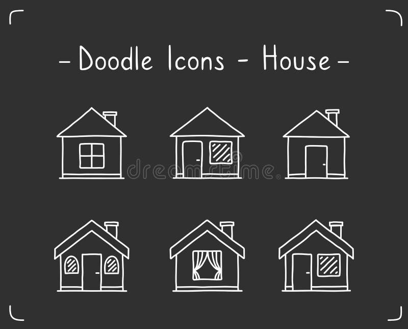 Doodle House Icon stock vector. Illustration of housing - 160264048
